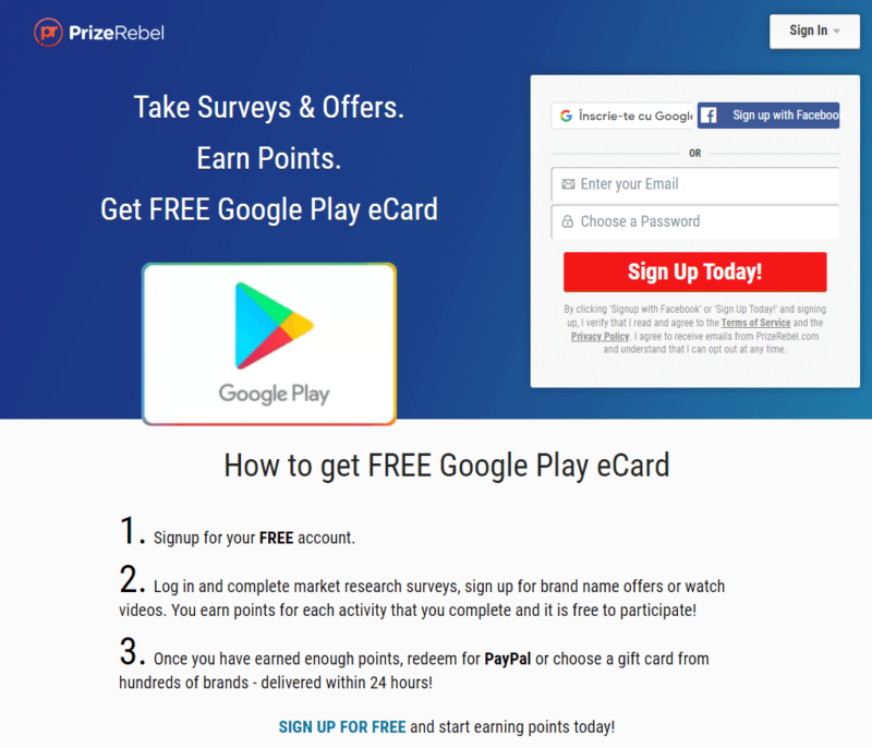 Earn free Google Play gift cards from GPT sites (and GPT Android apps)