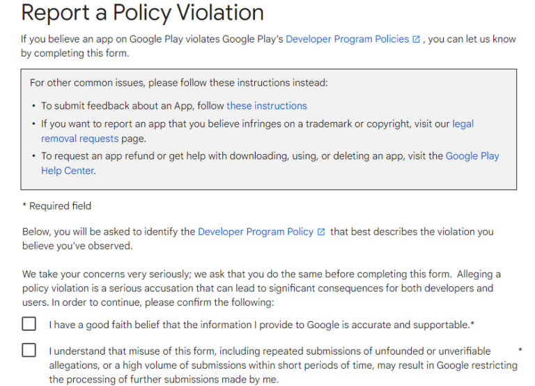 How to report scam apps on Google Play