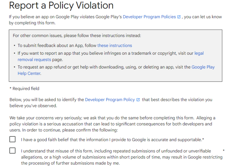 How to report scam apps on Google Play